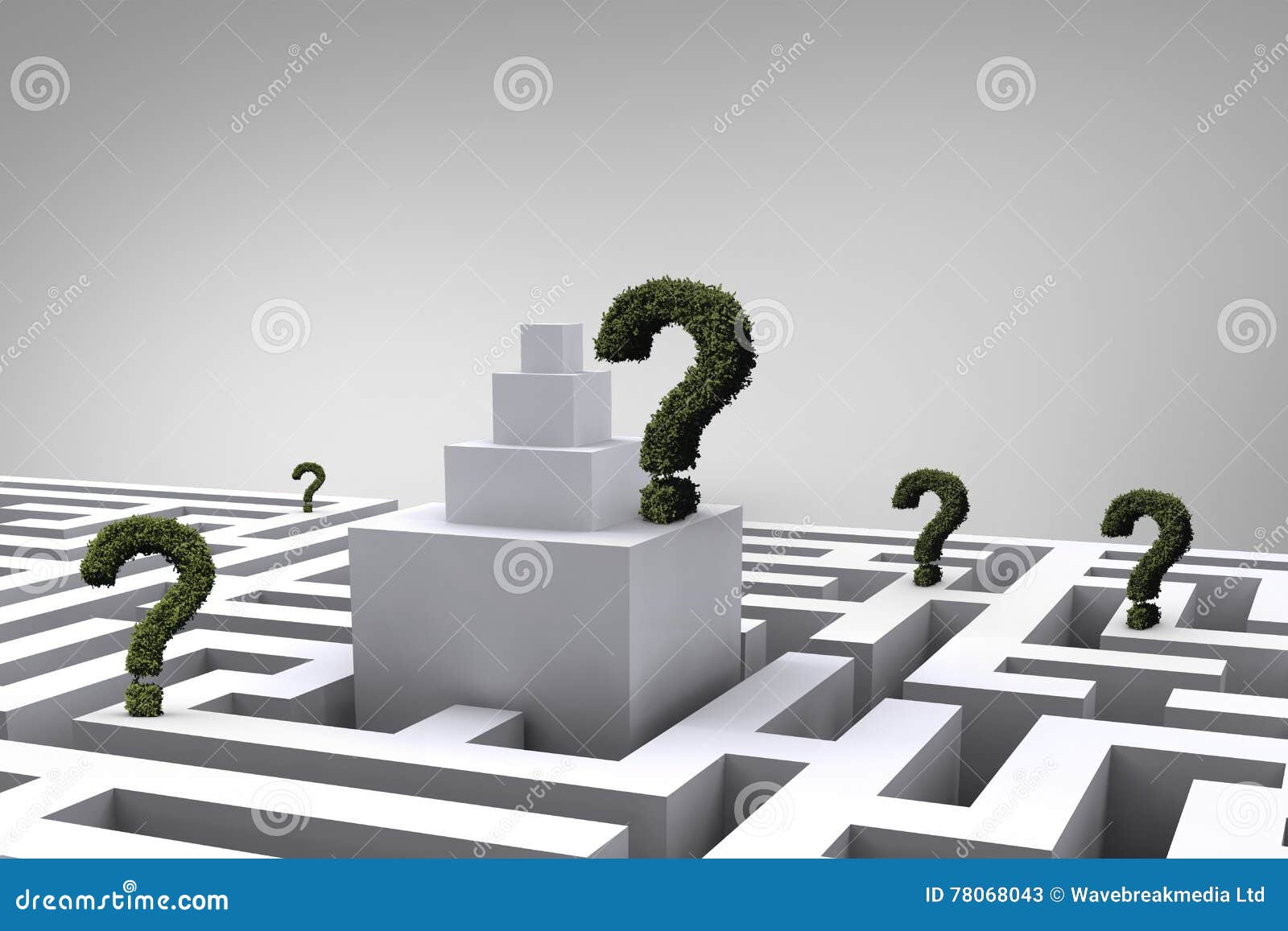 Question Mark Vegetation Over Maze Stock Illustration - Illustration of ...