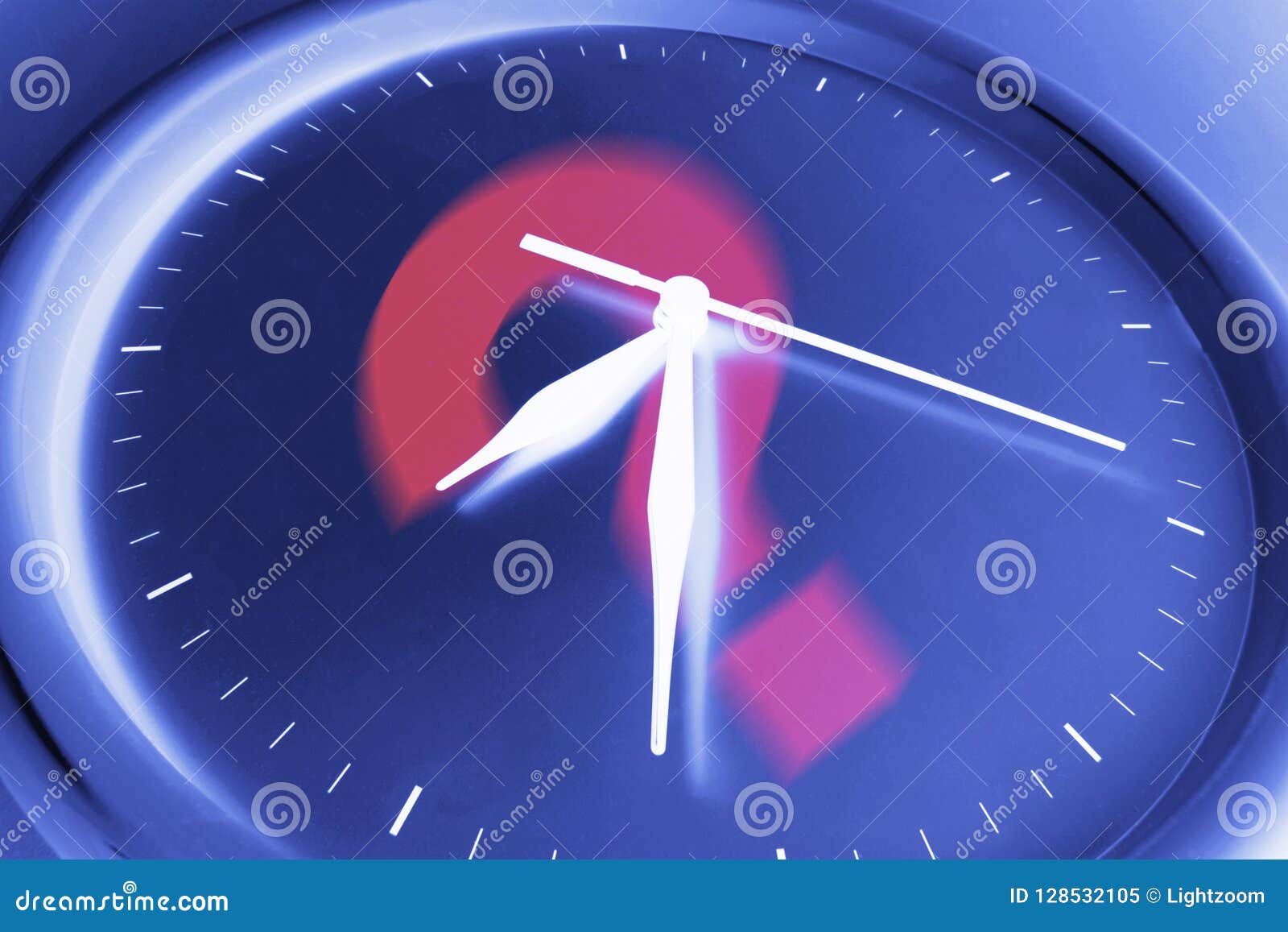 Question Mark on Wall Clock Stock Image - Image of life, blue: 128532105