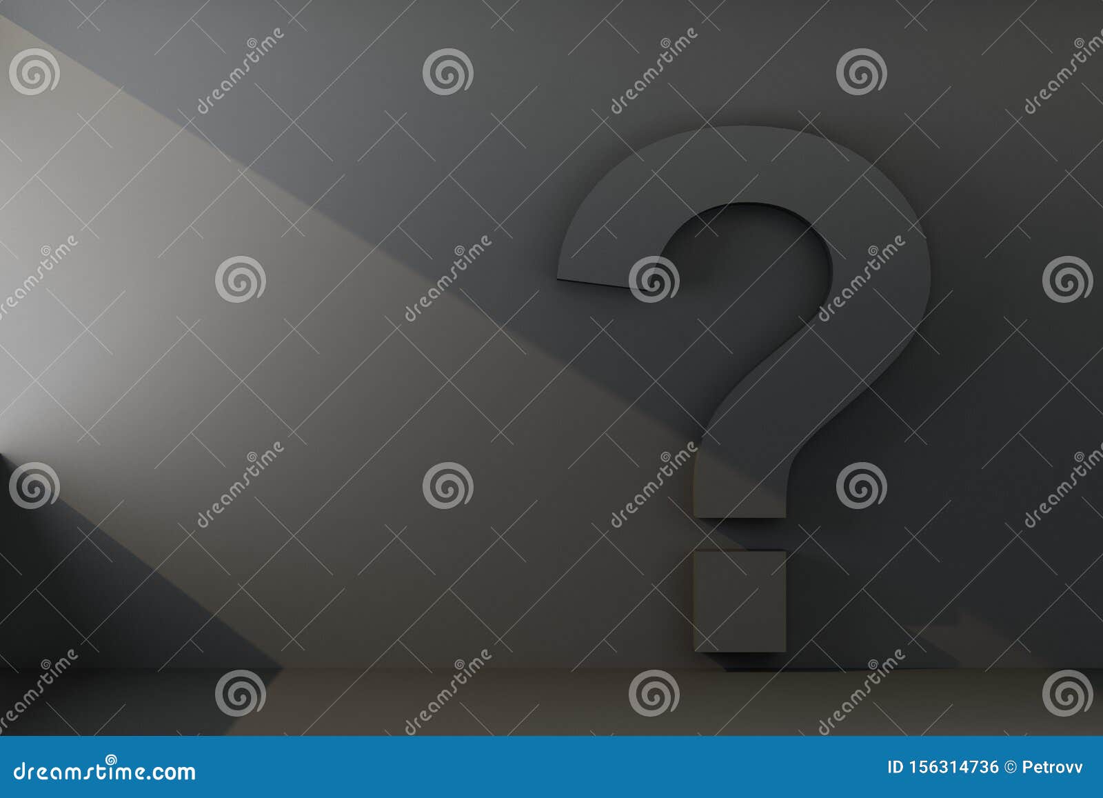 Question Mark on a Wall with Ray of Light Stock Illustration ...