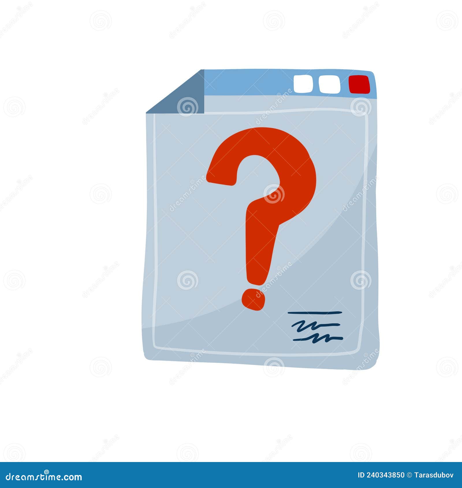 Question mark on web page. stock vector. Illustration of problem ...