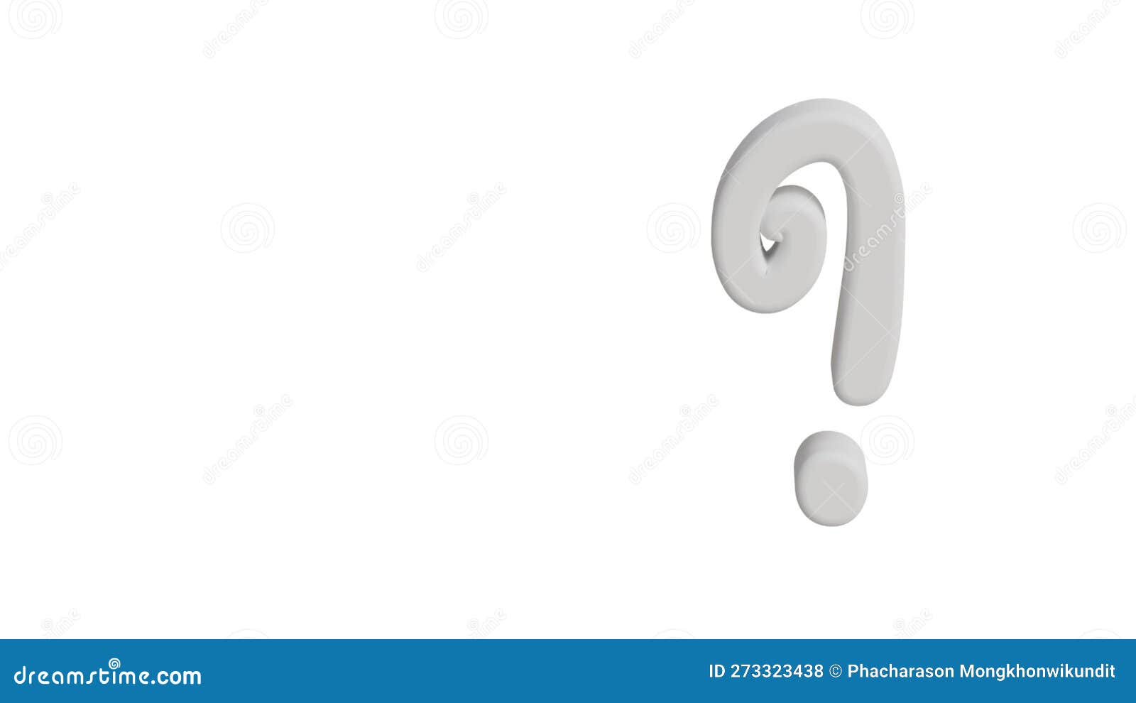 Question Mark on White Background.3D Rendering Stock Illustration ...