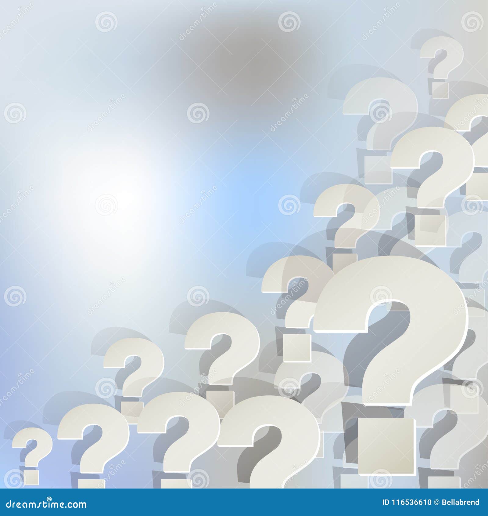 Question Mark White on a Light Blue Bokeh Background Stock Vector ...