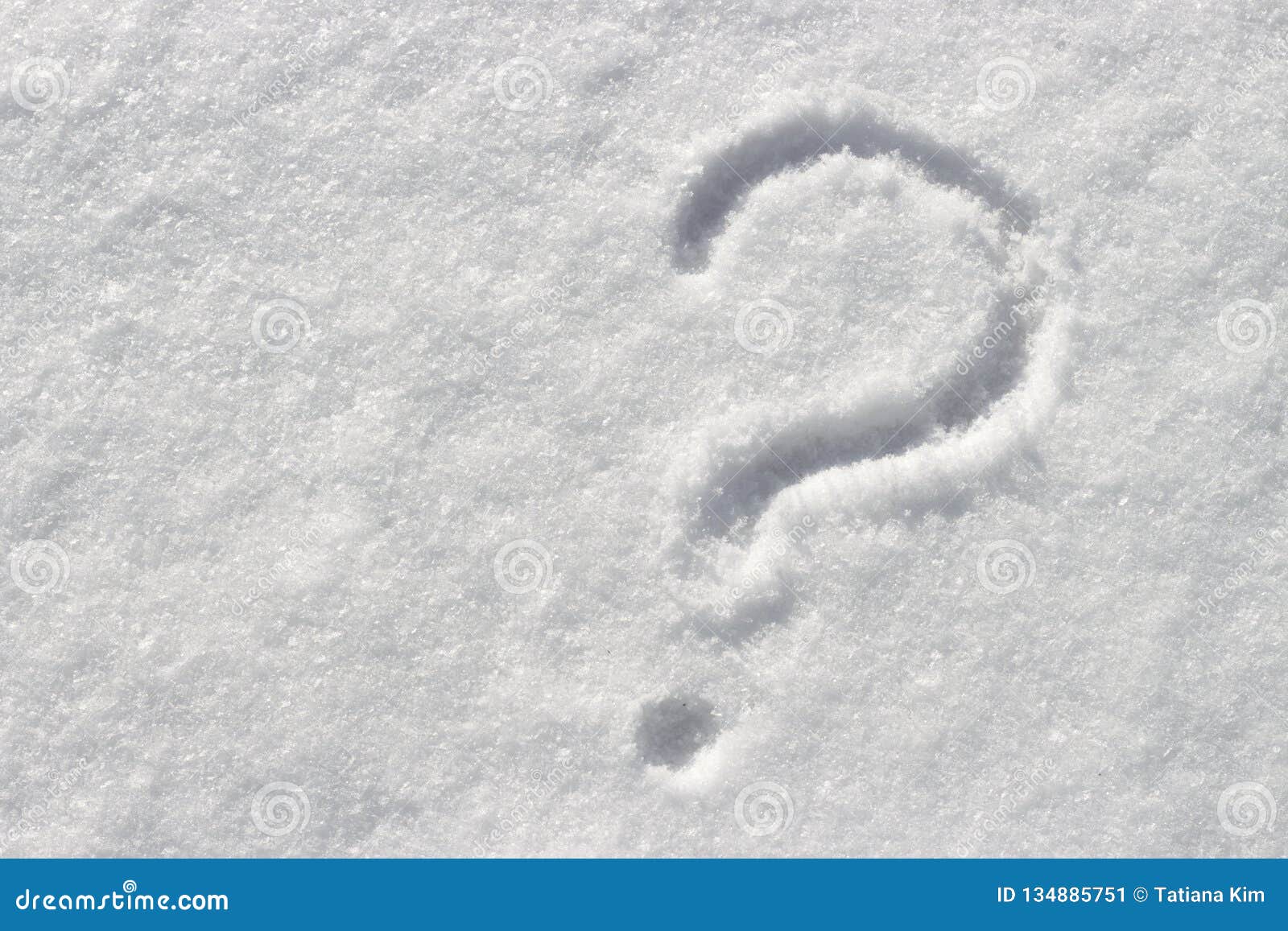 Question Mark on White Snow, Close Up, Copy Space Stock Image - Image ...