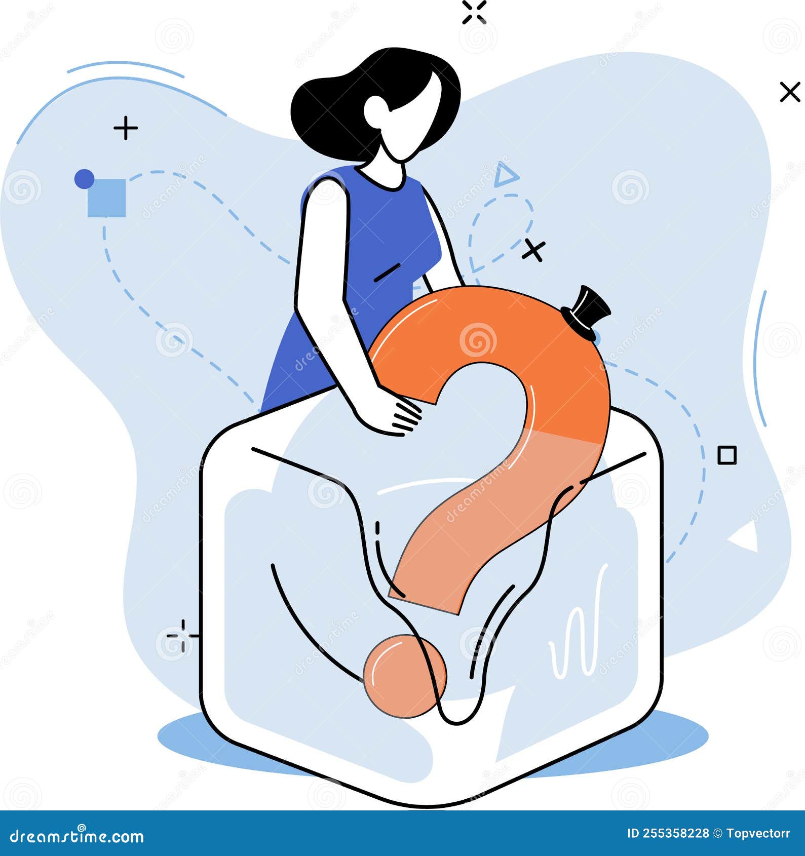 Question Mark, Why Sign. Problem and Solution Concept. Girl Looking for ...