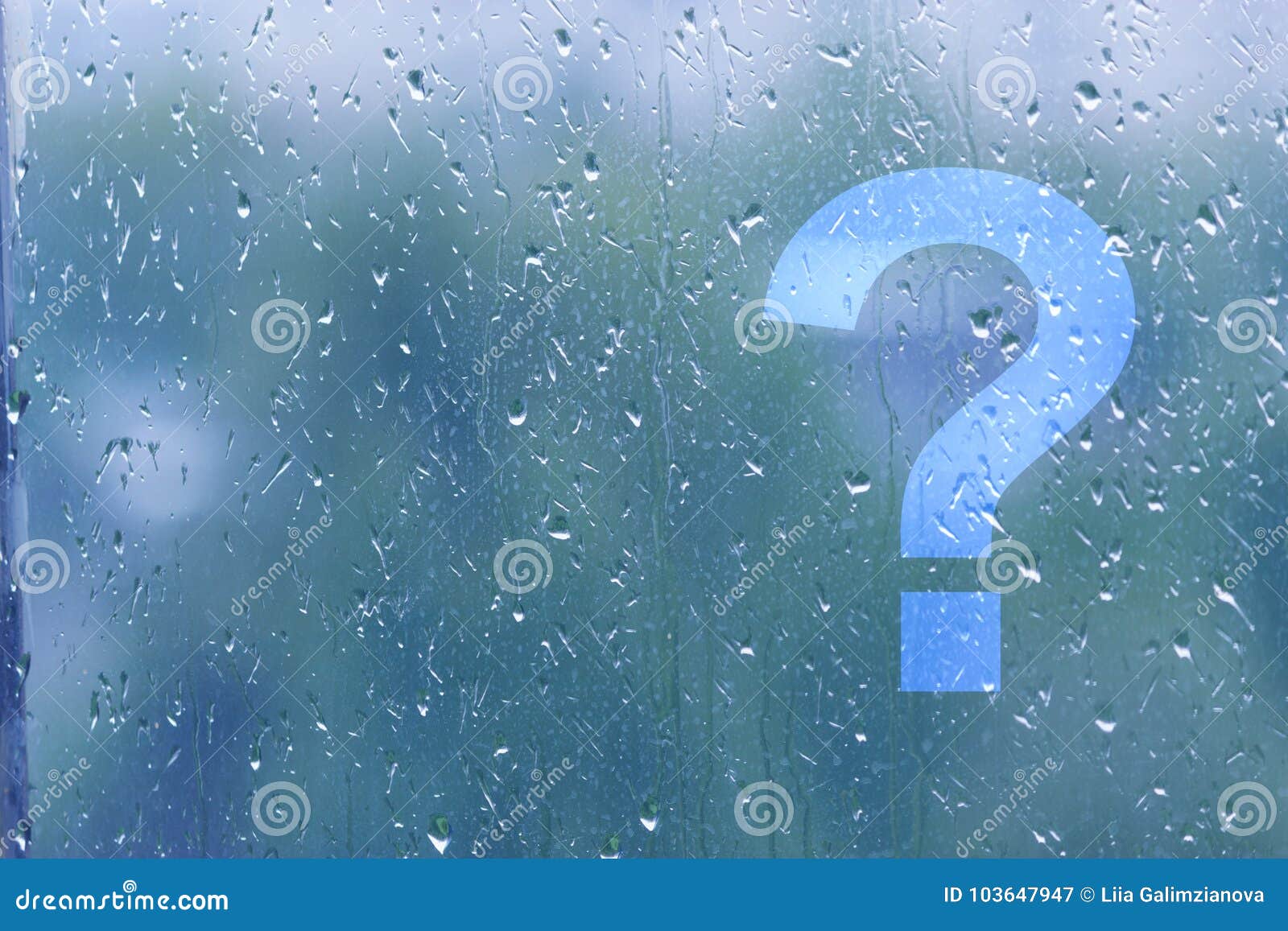 Question mark on a window stock image. Image of rainy - 103647947