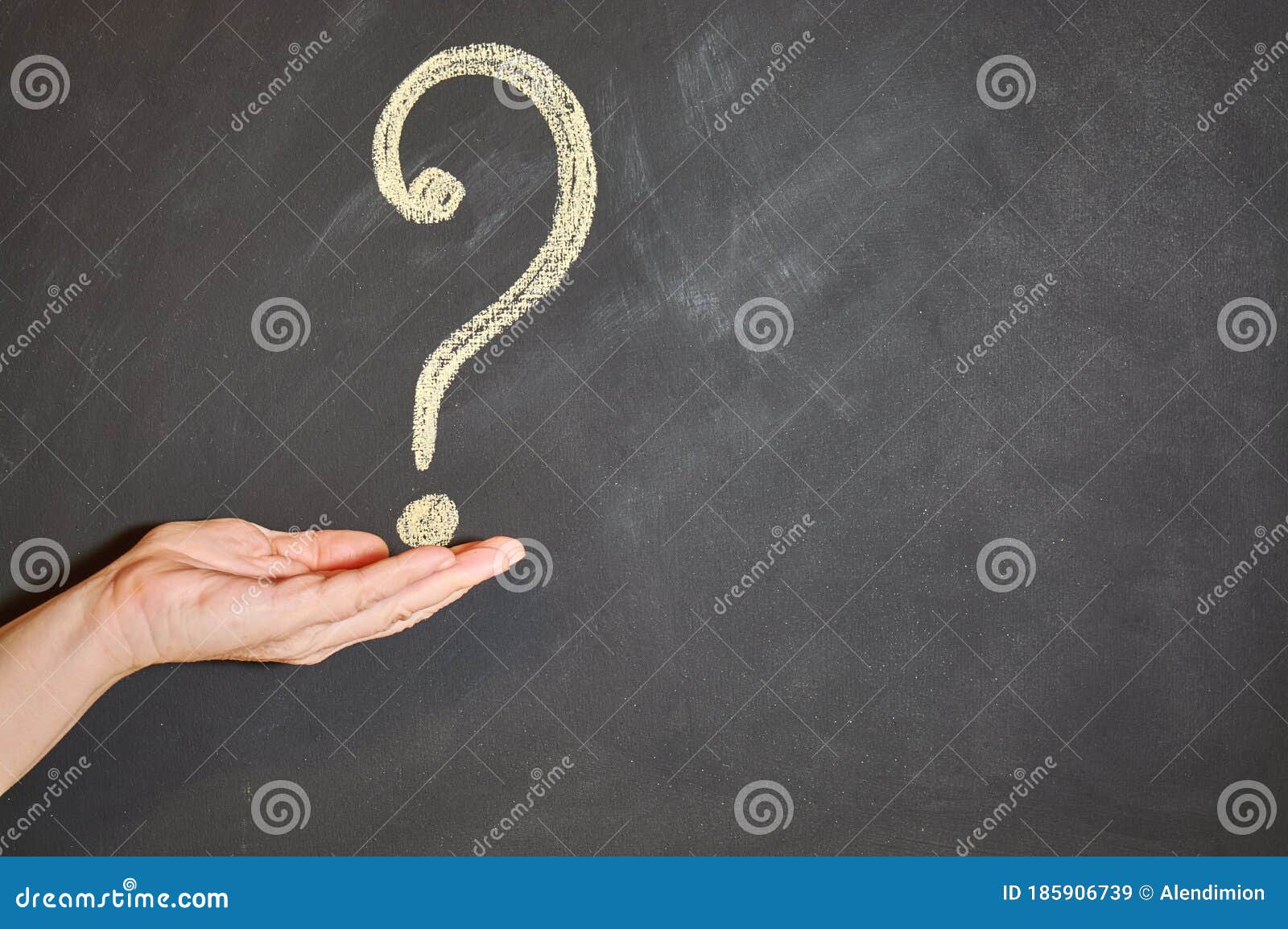 Question Mark on a Woman Hand Stock Image - Image of question, human ...