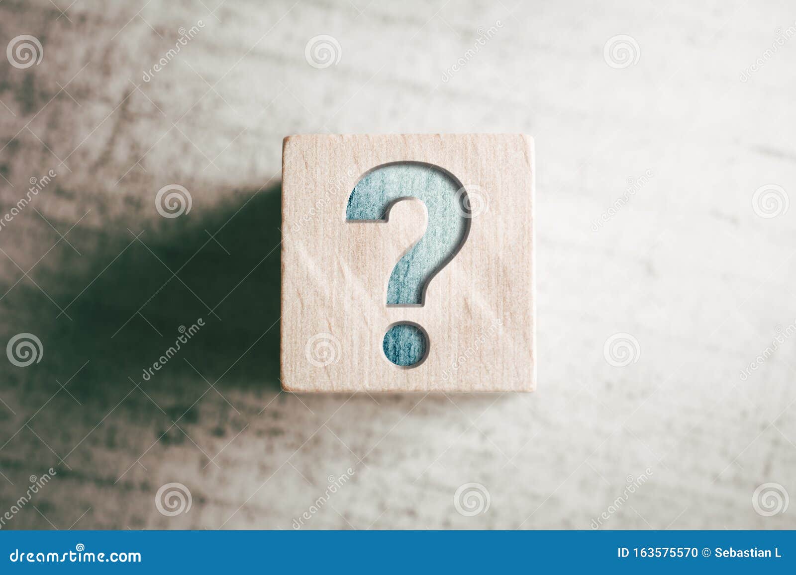 Question Mark on a Wooden Block on a Table Stock Photo - Image of ...