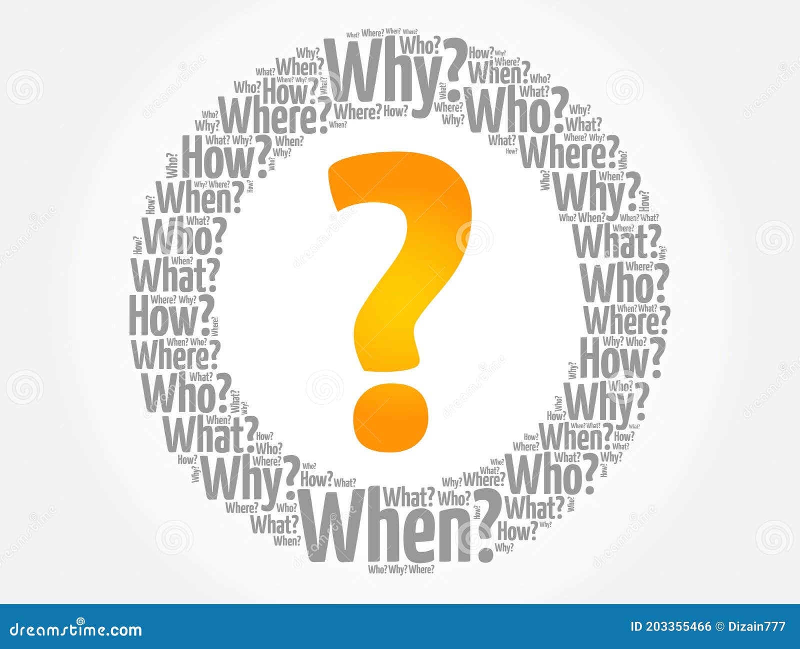 Question Mark Word Cloud Background Stock Illustration - Illustration ...