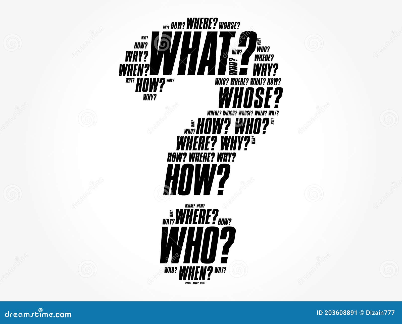 Question Mark Word Cloud Concept Stock Illustration - Illustration of ...