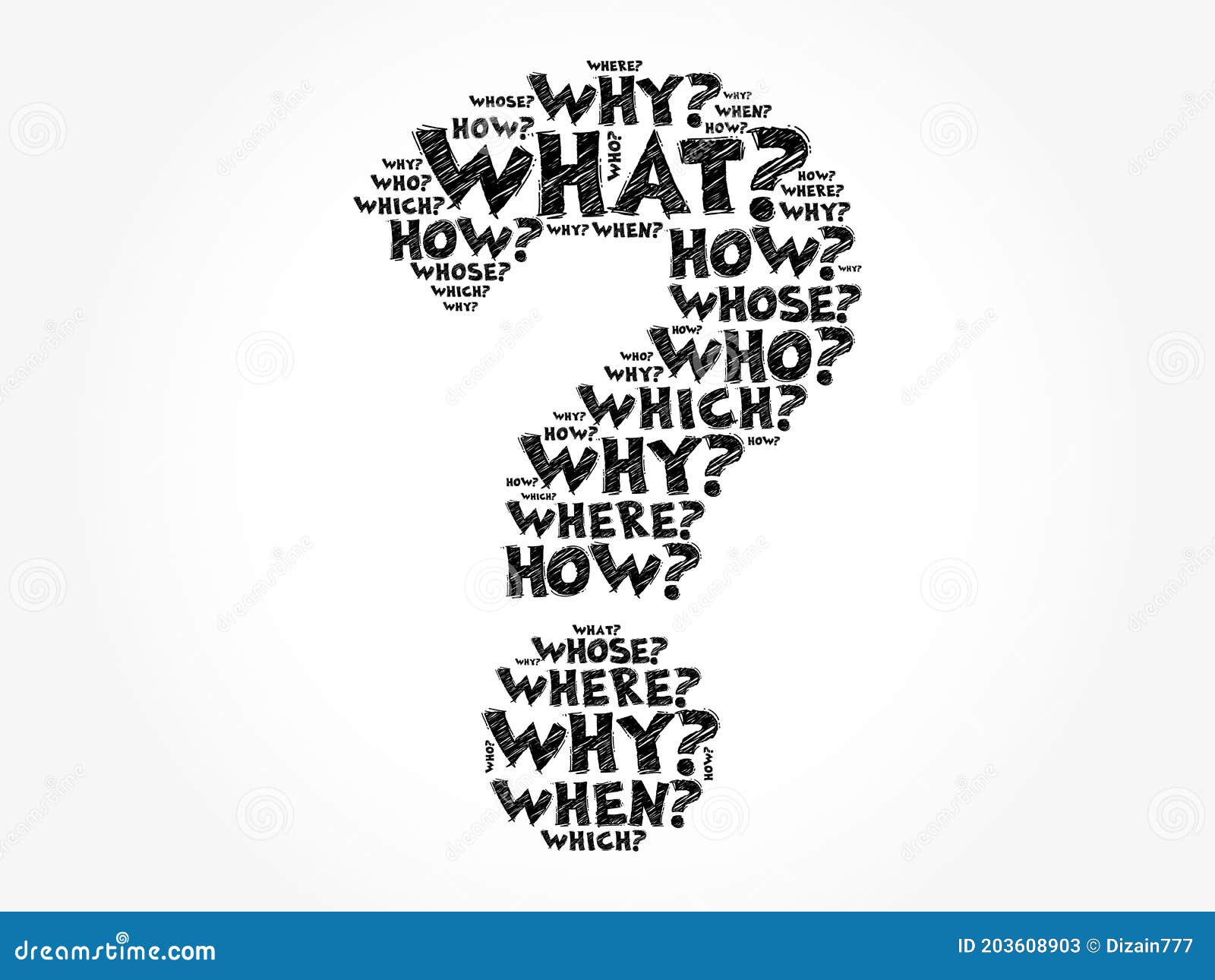Question Mark Word Cloud Concept Stock Illustration - Illustration of ...