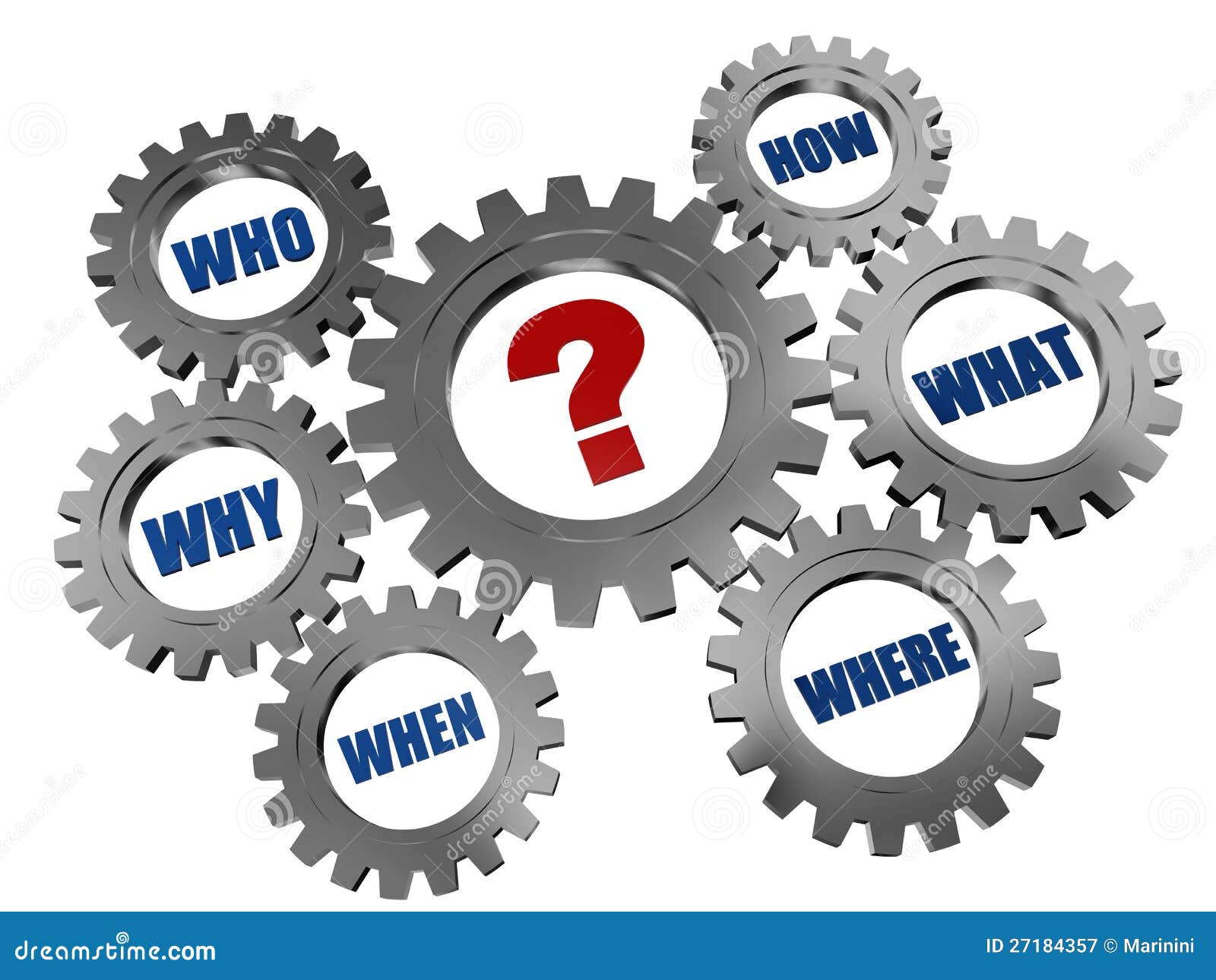 Question-mark and Words in Gearwheels Stock Illustration - Illustration ...