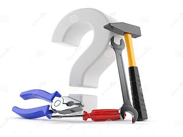 Question Mark with Work Tools Stock Illustration - Illustration of ...