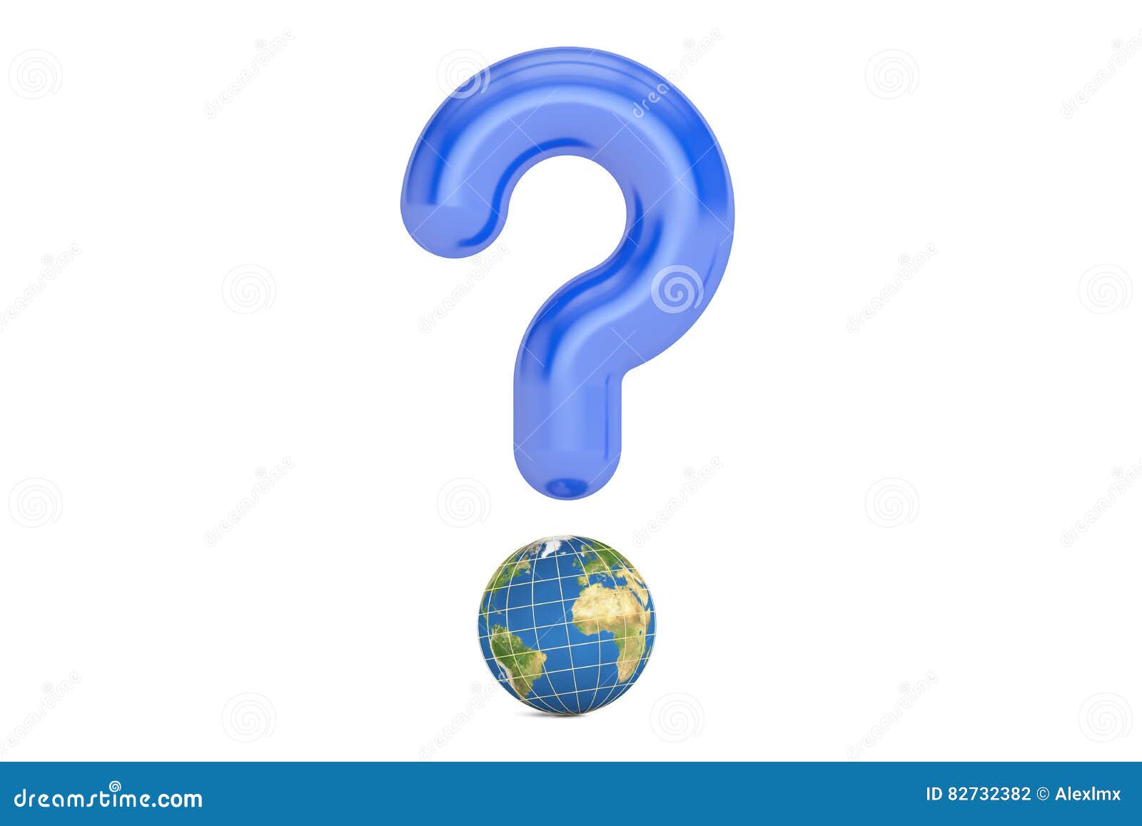 Question Mark with World, 3D Rendering Stock Illustration ...