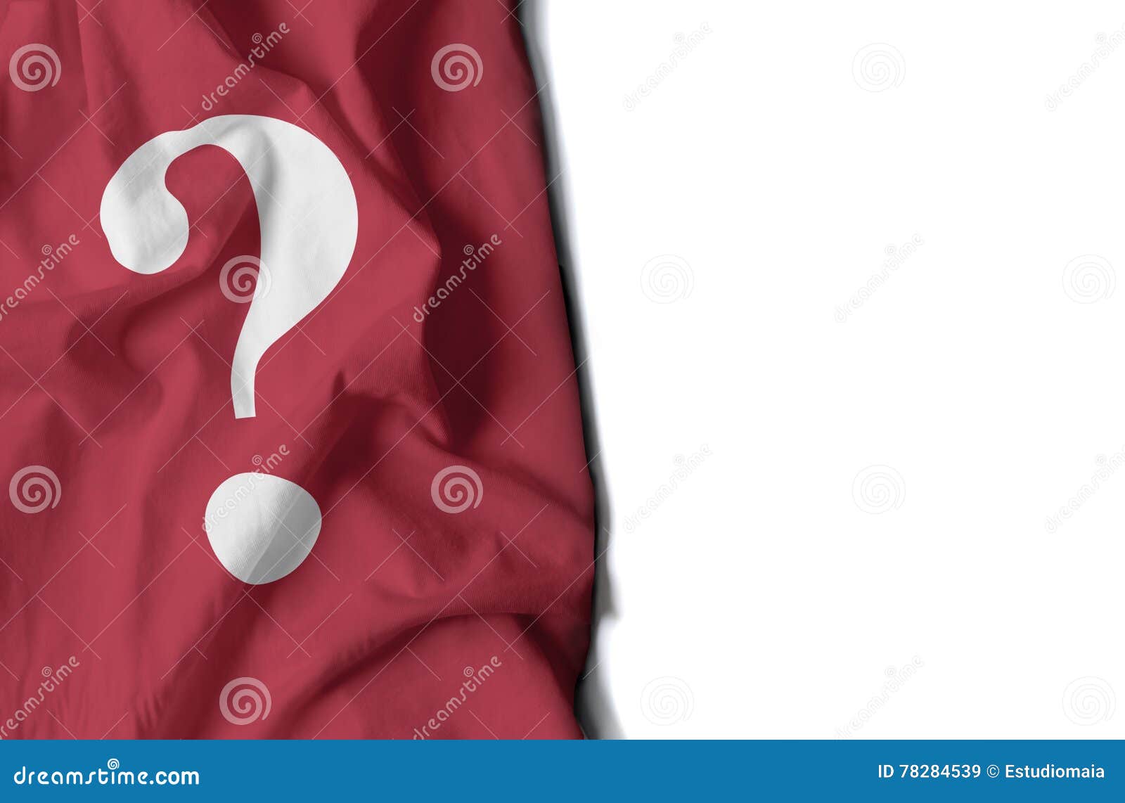 Question Mark Wrinkled Flag, Space for Text Stock Image - Image of case ...