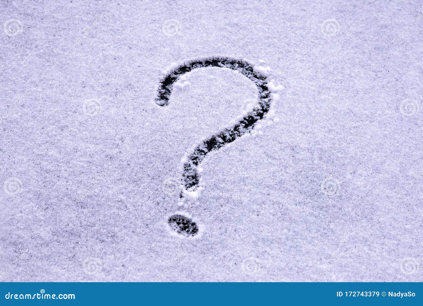 Question Mark Written with a Finger on the Snow on Windshield Stock ...