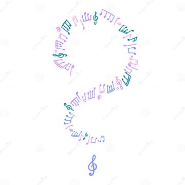 The Question Mark is Written in Musical Notes. Stock Vector ...