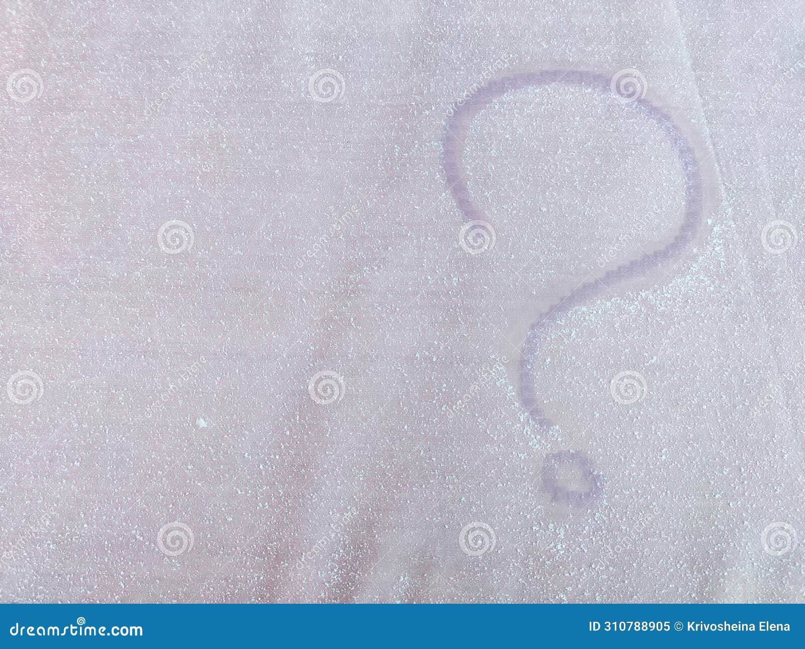 A Question Mark Written in the Snow. the Cold Frosty Texture of the ...