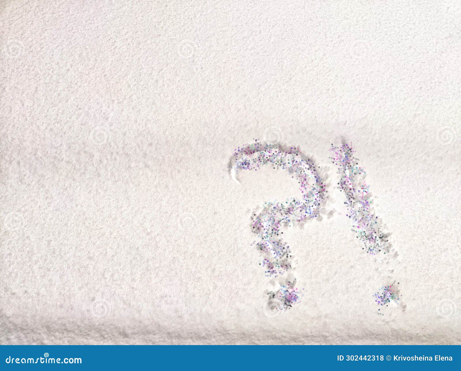 A Question Mark Written on Snow with Sequins or Confetti. the Concept ...
