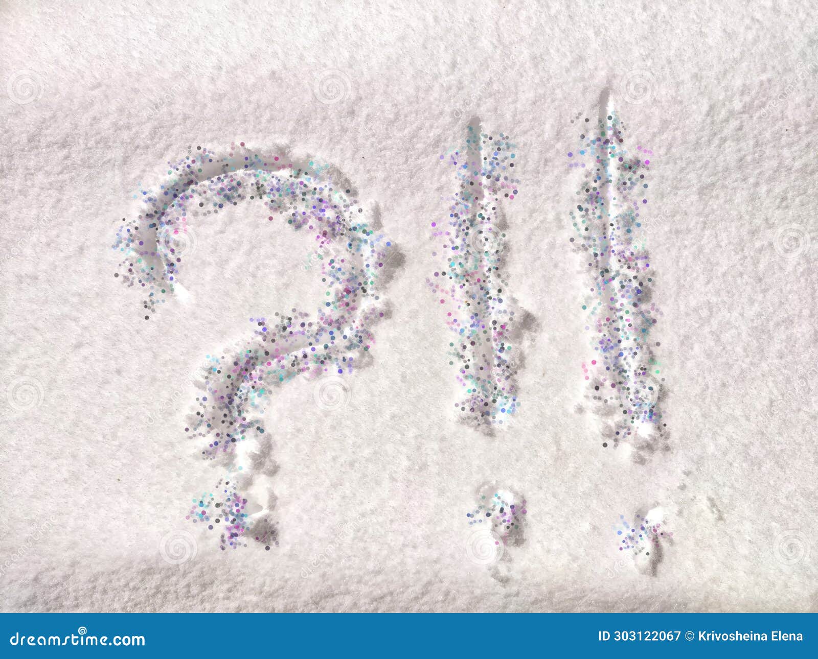 A Question Mark Written on Snow with Sequins or Confetti. the Concept ...