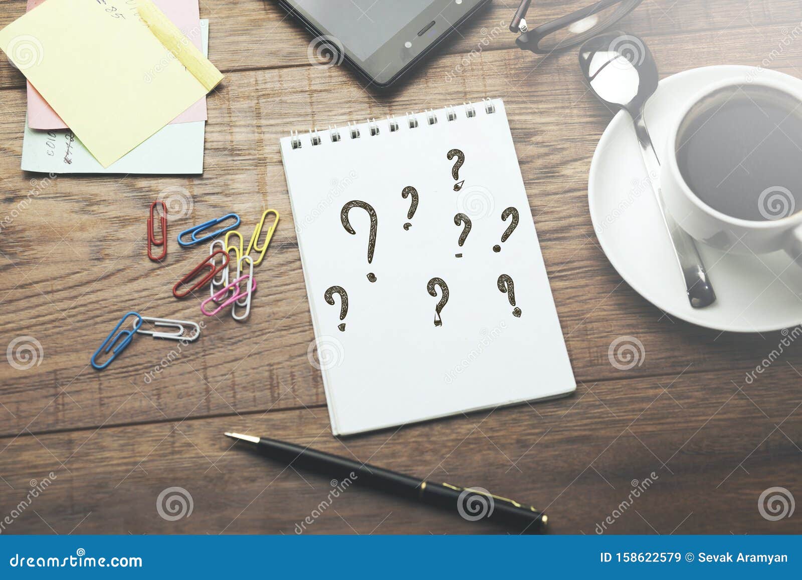 Question Mark Written on a White Notebook Stock Image - Image of help ...