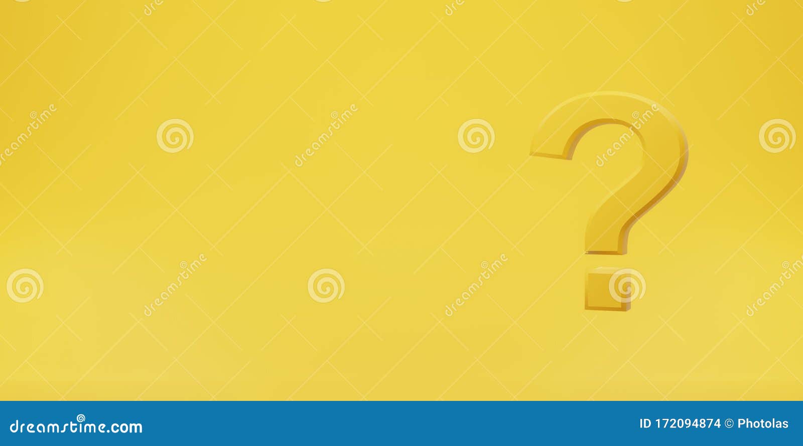 Question Mark on a Yellow Background. 3d Rendering Stock Illustration ...