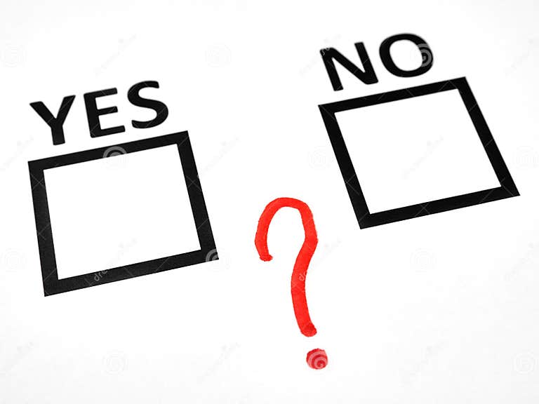 Question Mark between Yes No Checkbox Stock Image - Image of unsure ...