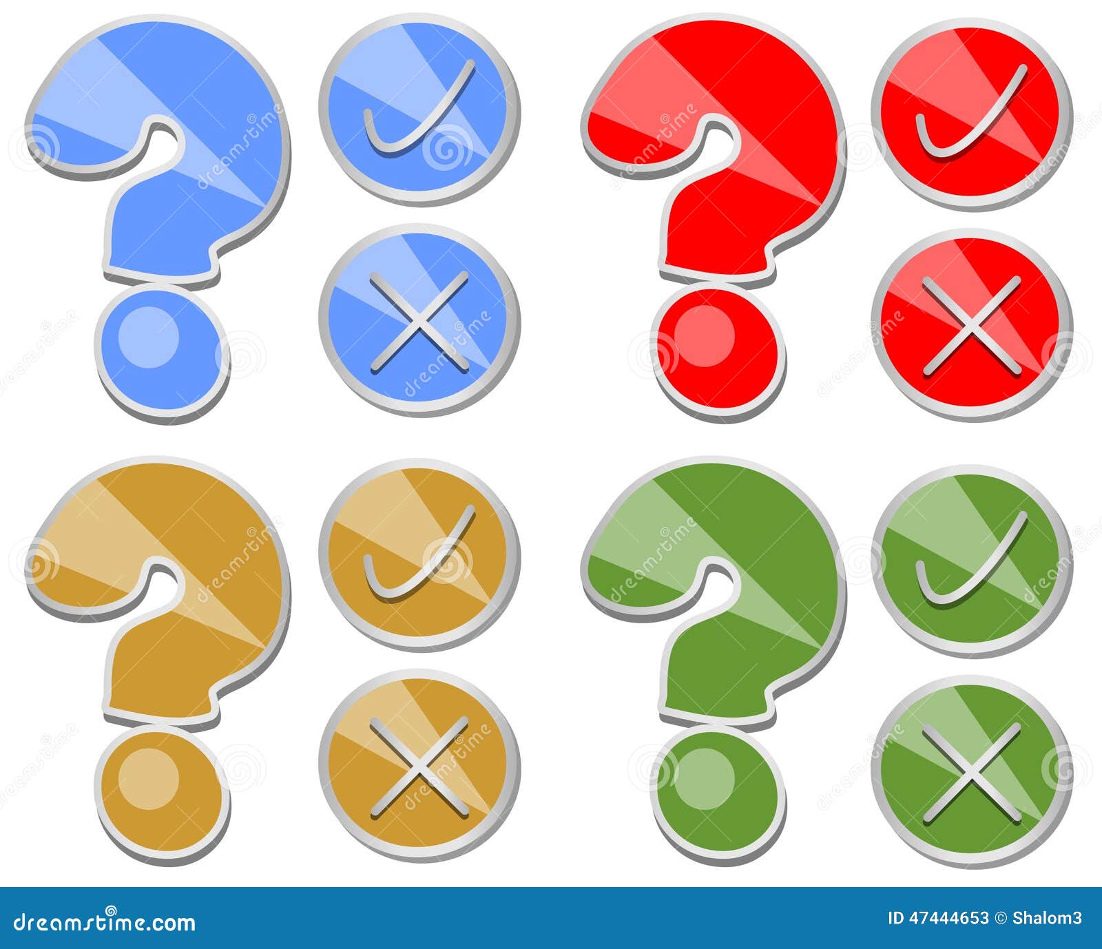 Question Mark, Yes, No, Set of Quiz Button Stock Vector - Illustration ...