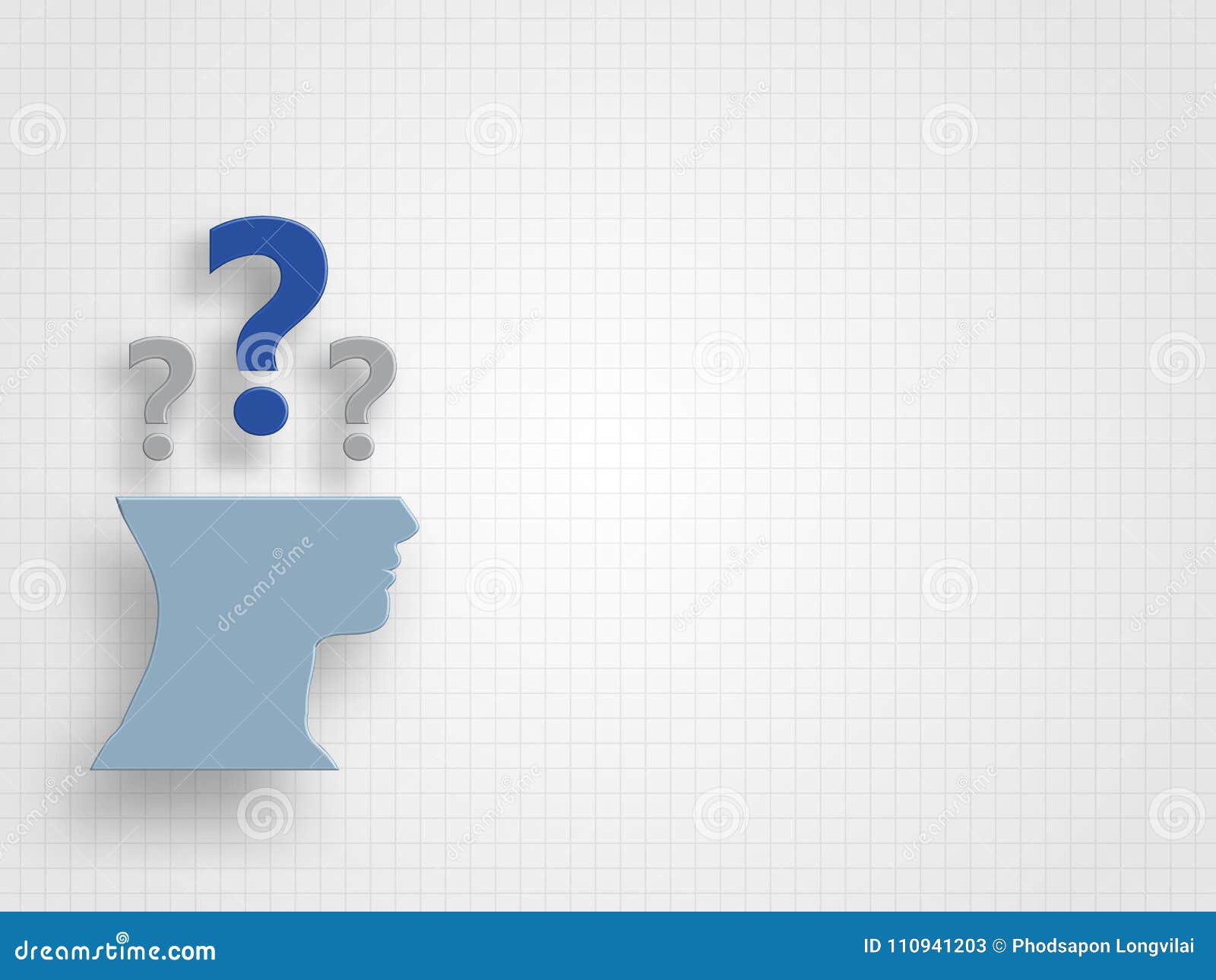 Question Marks Above Human Head Model Represent Design Thinking and ...