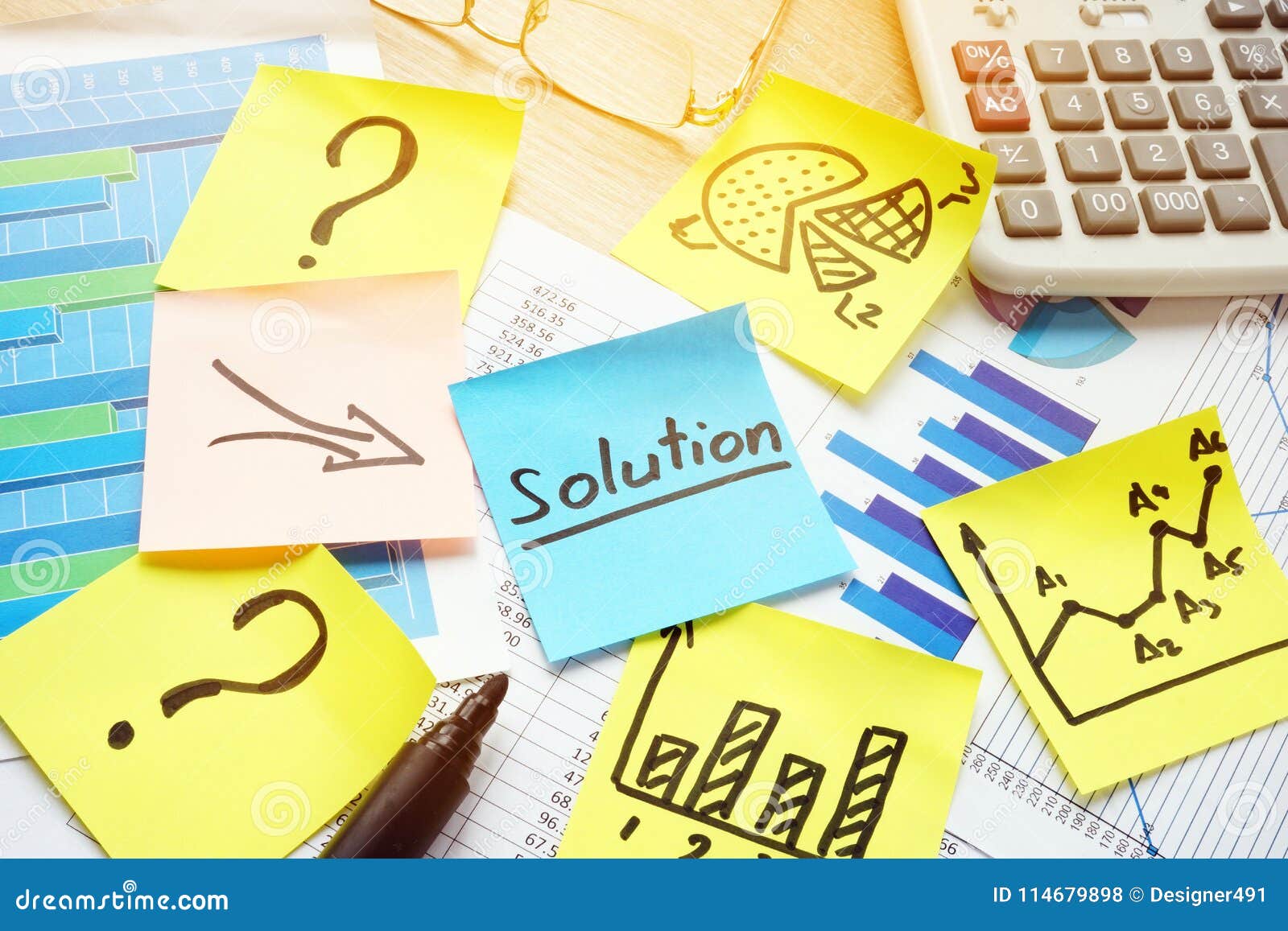 Question Marks and Arrow To Word Solution. Solving of Problems in ...