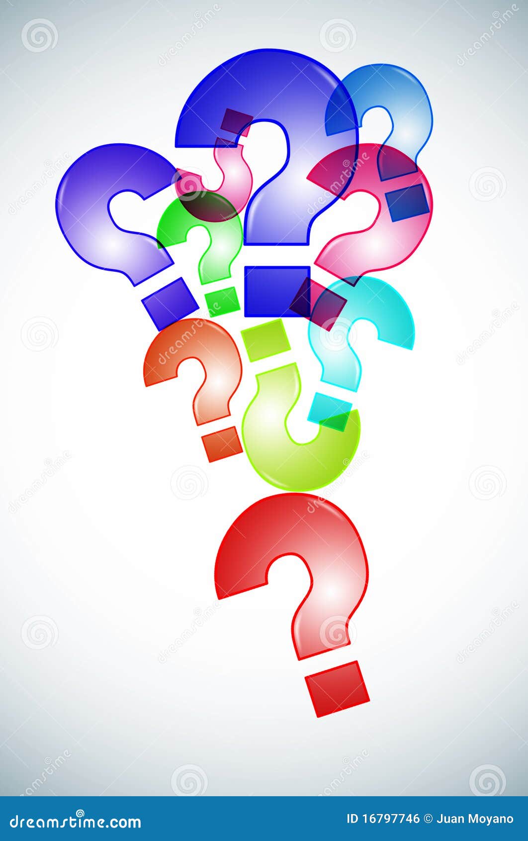 Question Marks In 3 Sizes Isolated With Outlines In The Curves Are Bold ...