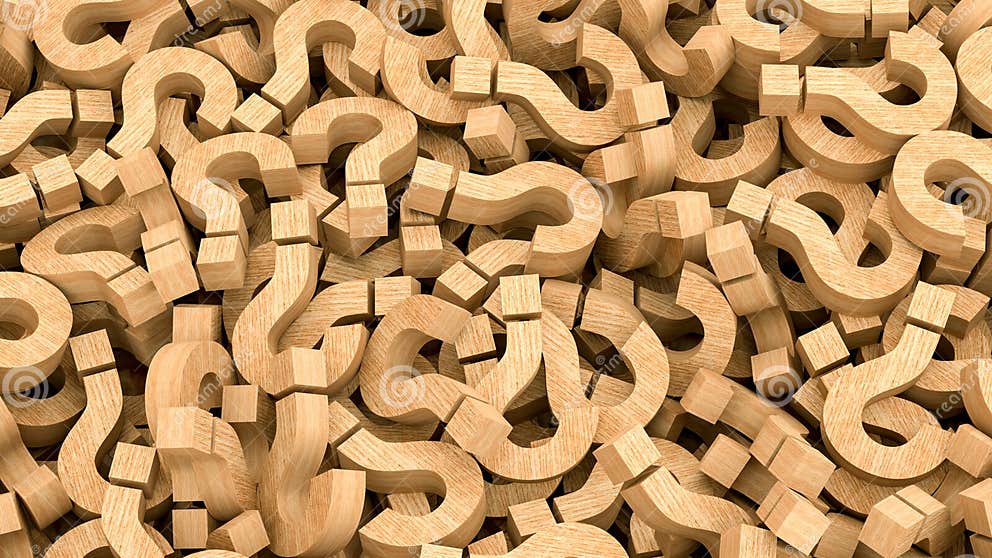 Wood question marks stock illustration. Illustration of choice - 115776764