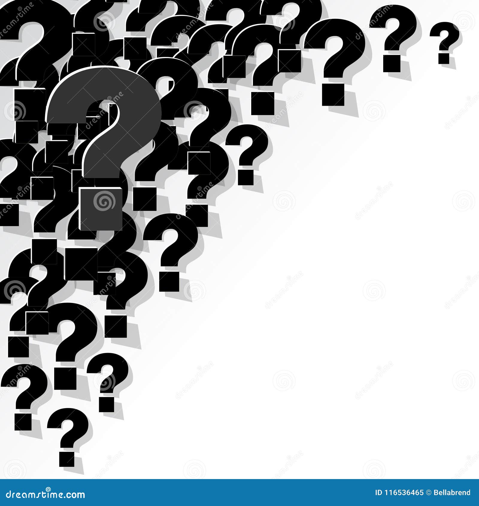 Question Marks Black in the Corner on a White Background Stock Vector ...