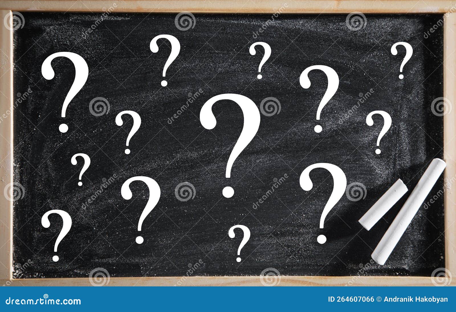 Question Marks on Blackboard. Business Concept Stock Photo - Image of ...