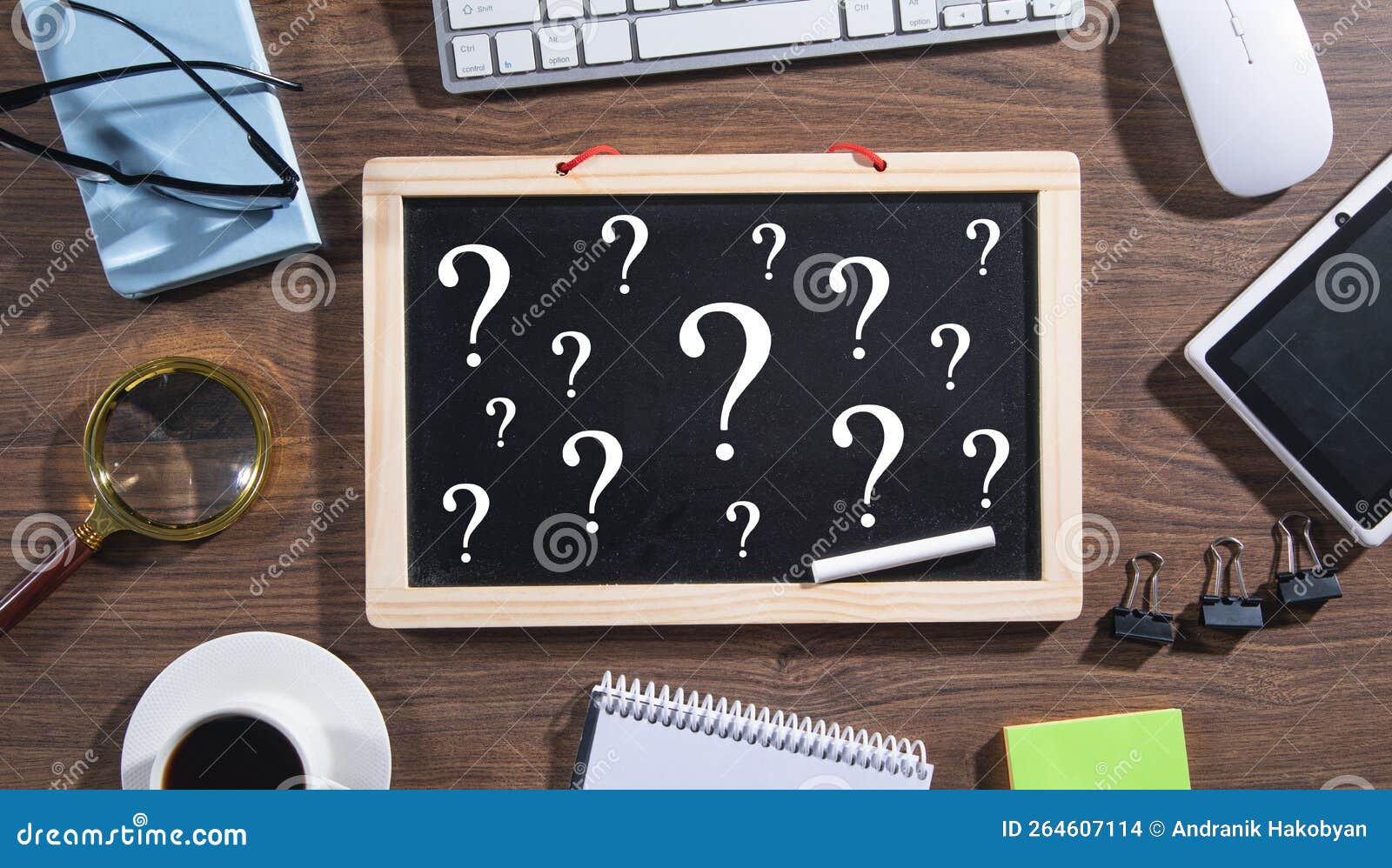 Question Marks on Blackboard. Business Concept Stock Photo - Image of ...