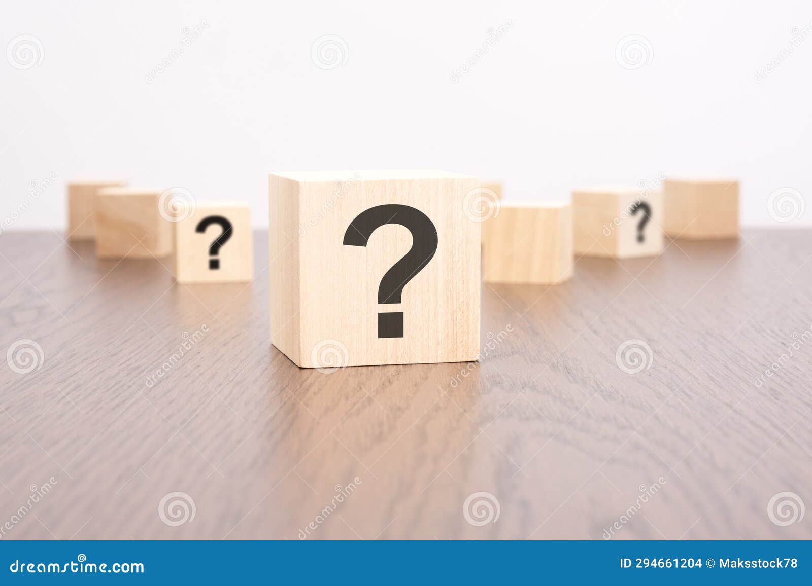 Question Marks Blocks Stand on Wooden Background with Copy Space Stock ...