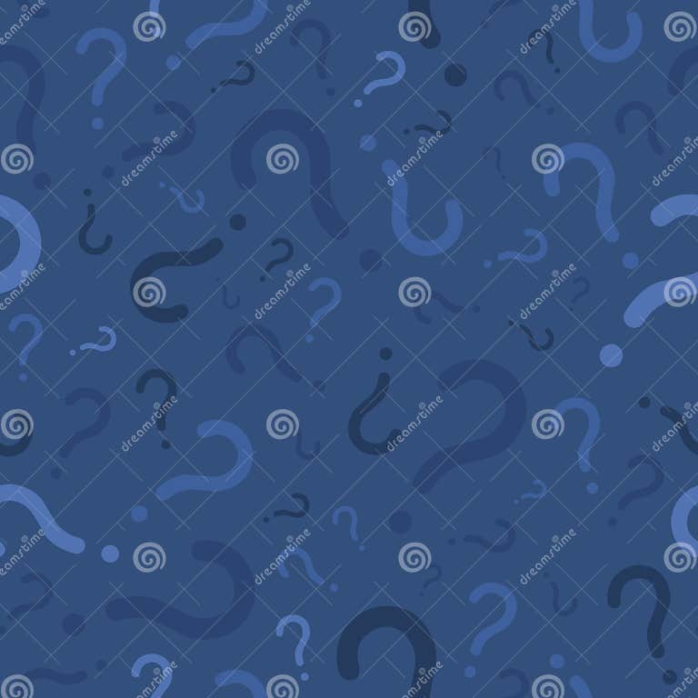 Question Marks Blue Vector Pattern Stock Vector - Illustration of ...