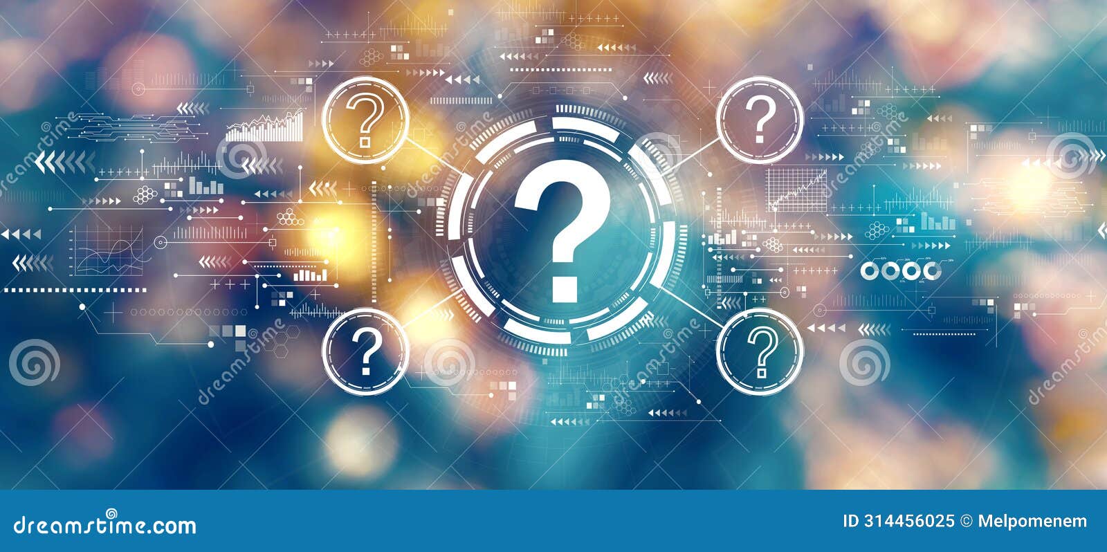 Question Marks with Blurred City at Night Stock Illustration ...