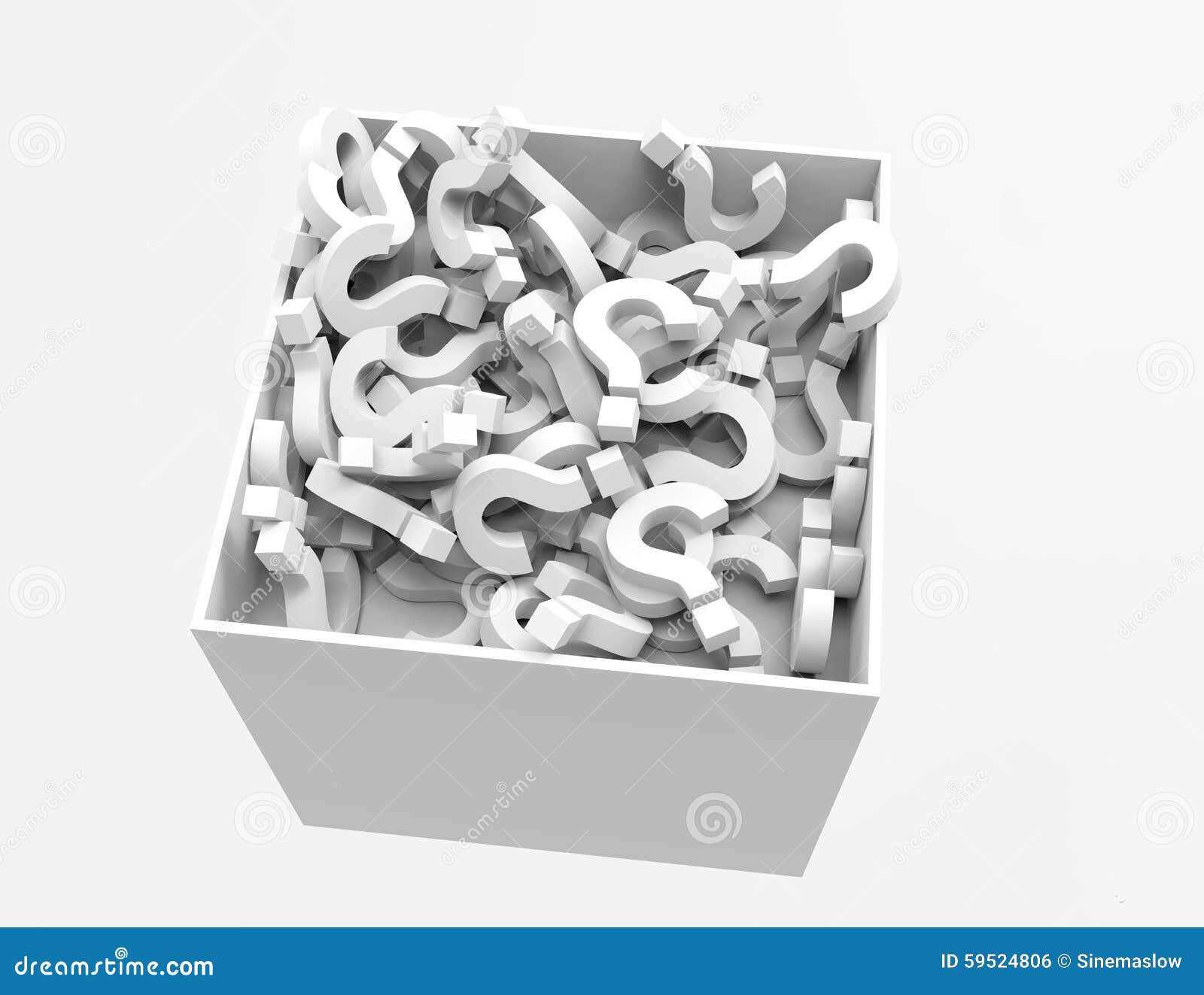 Question Marks in Box Concept Stock Illustration - Illustration of ...