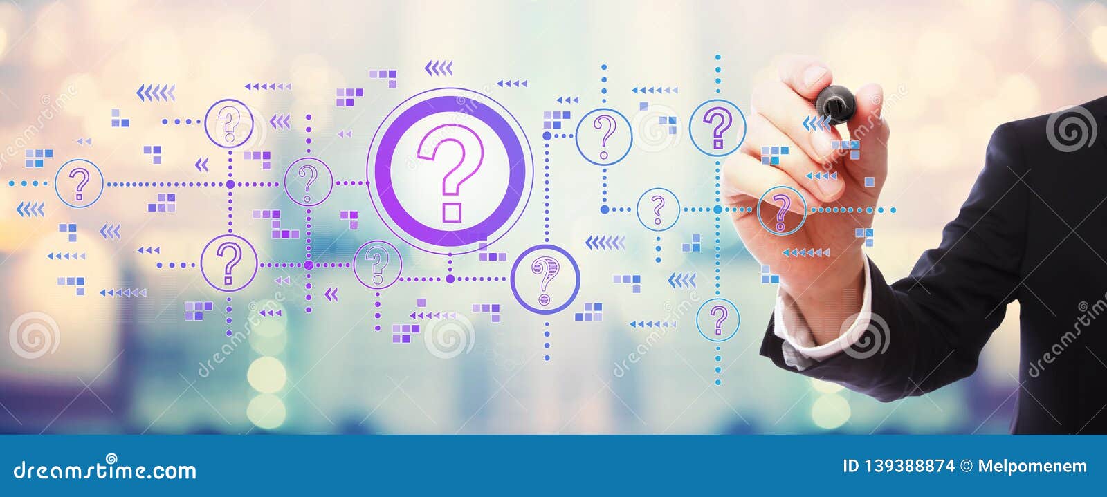 Question Marks with Businessman Stock Illustration - Illustration of ...