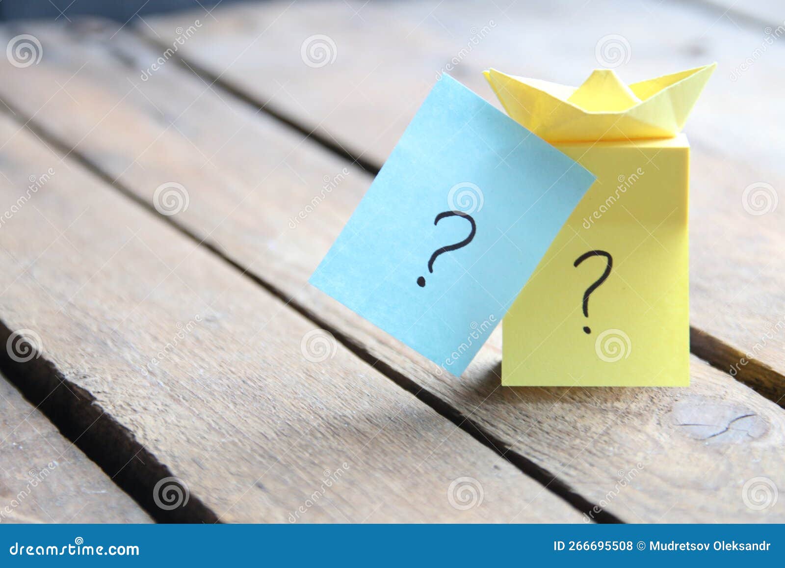 Question Marks on Cards on a Wooden Background Stock Photo - Image of ...
