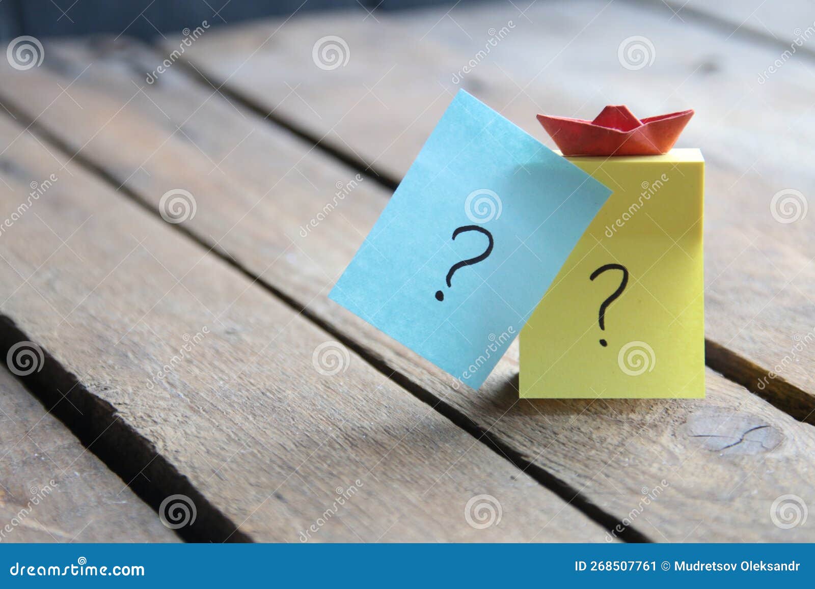 Question Marks on Cards on a Wooden Background Stock Image - Image of ...