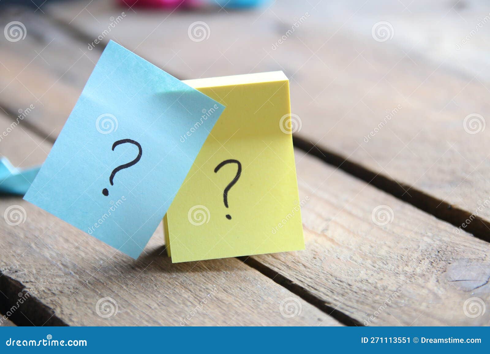 Question Marks on Cards on a Wooden Background Stock Image - Image of ...