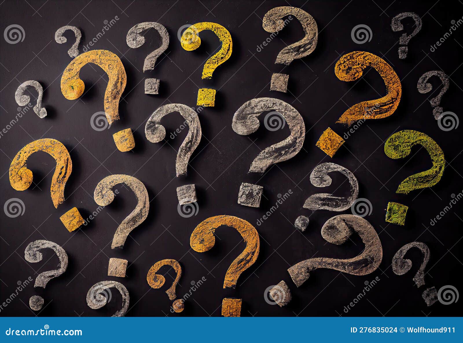 Question Marks Chalk Drawing on Blackboard Background . Generate Ai ...