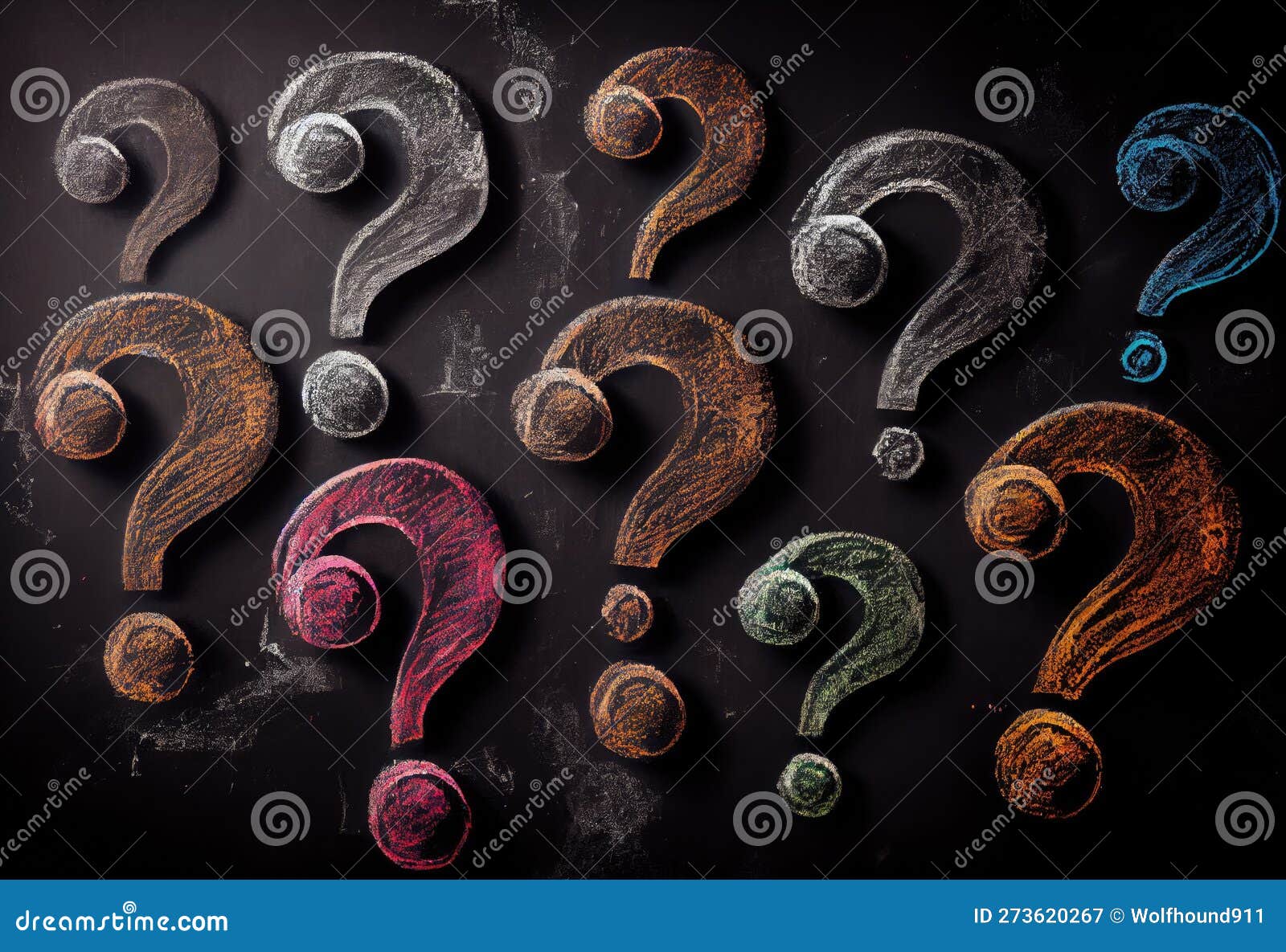 Question Marks Chalk Drawing on Blackboard Background . Generate Ai ...
