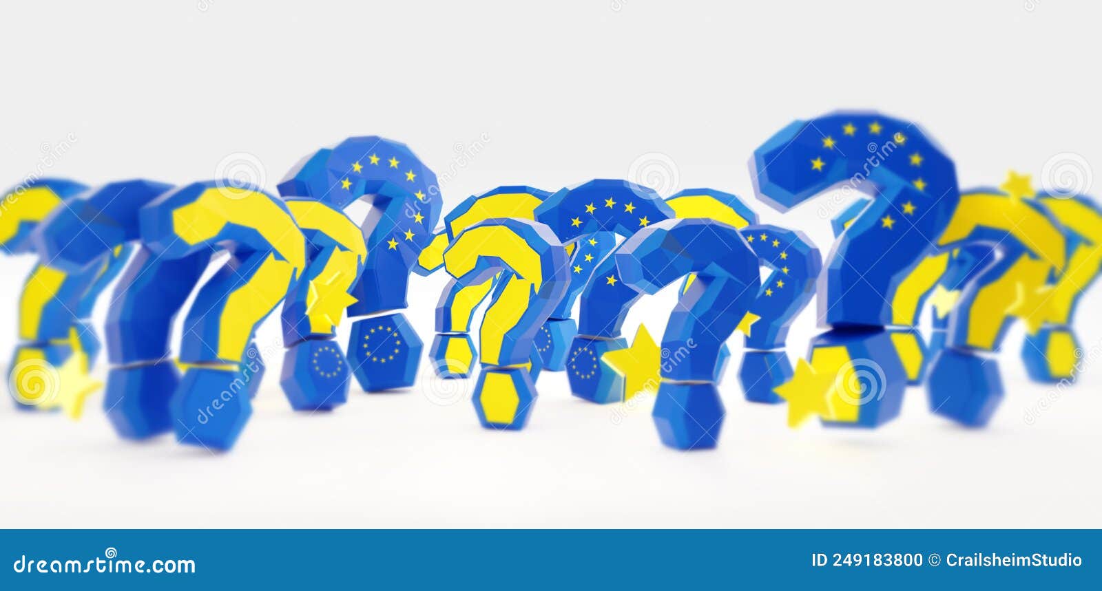 Question Marks Colored As the Flag of Europe 3d-illustration Stock ...