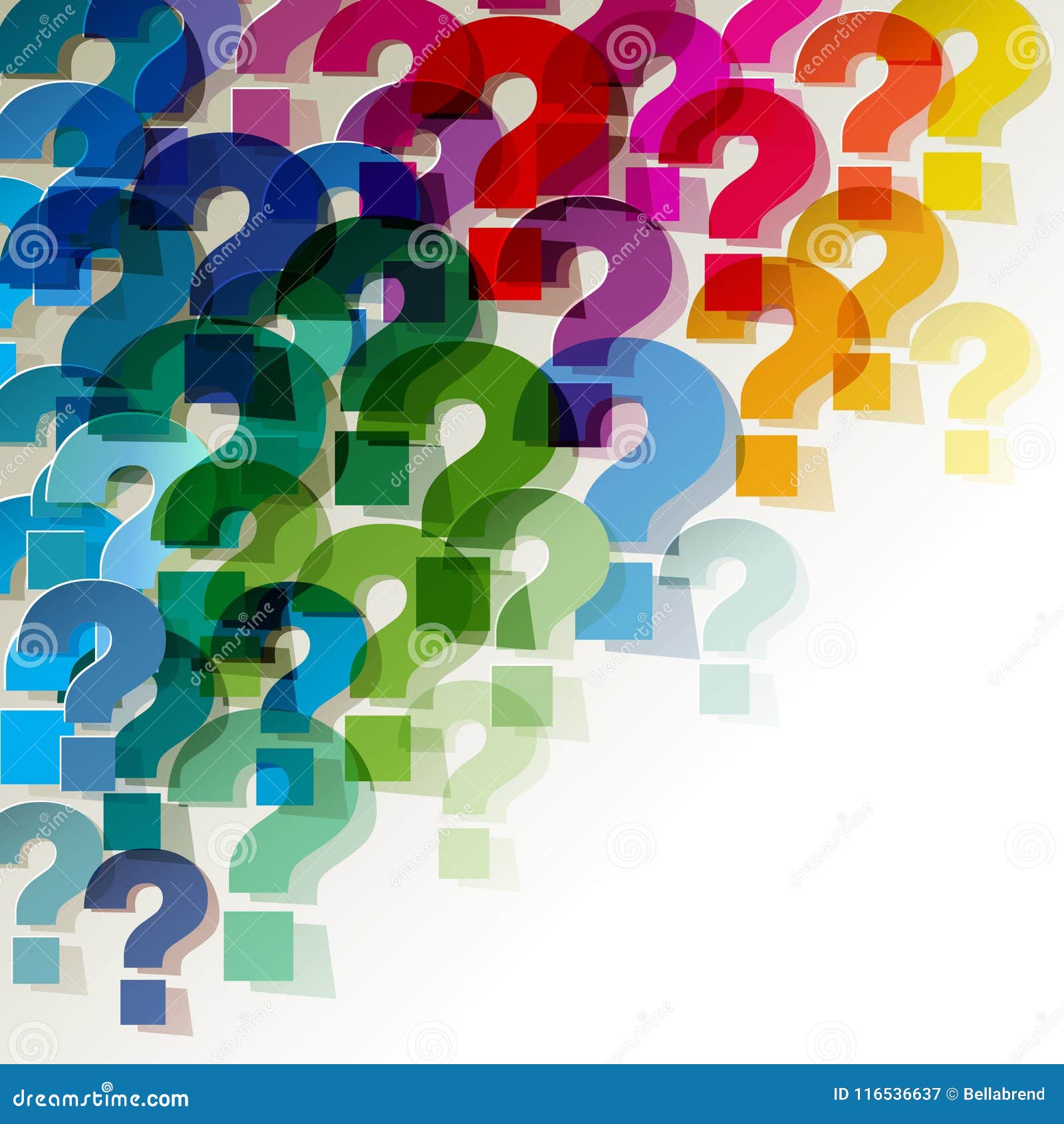 Question Marks Colorfoul in the Corner on a White Background Stock ...