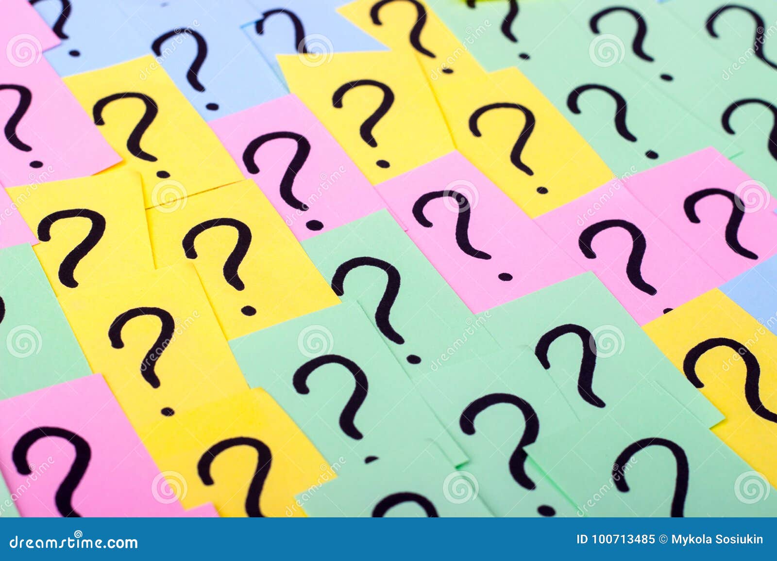 Question Marks. Colorful Paper Notes with Question Marks. Concept Image ...