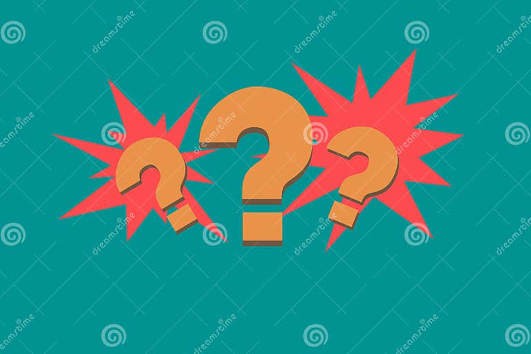 Question Marks in Comic Style. Colored Question Marks on a Blue ...