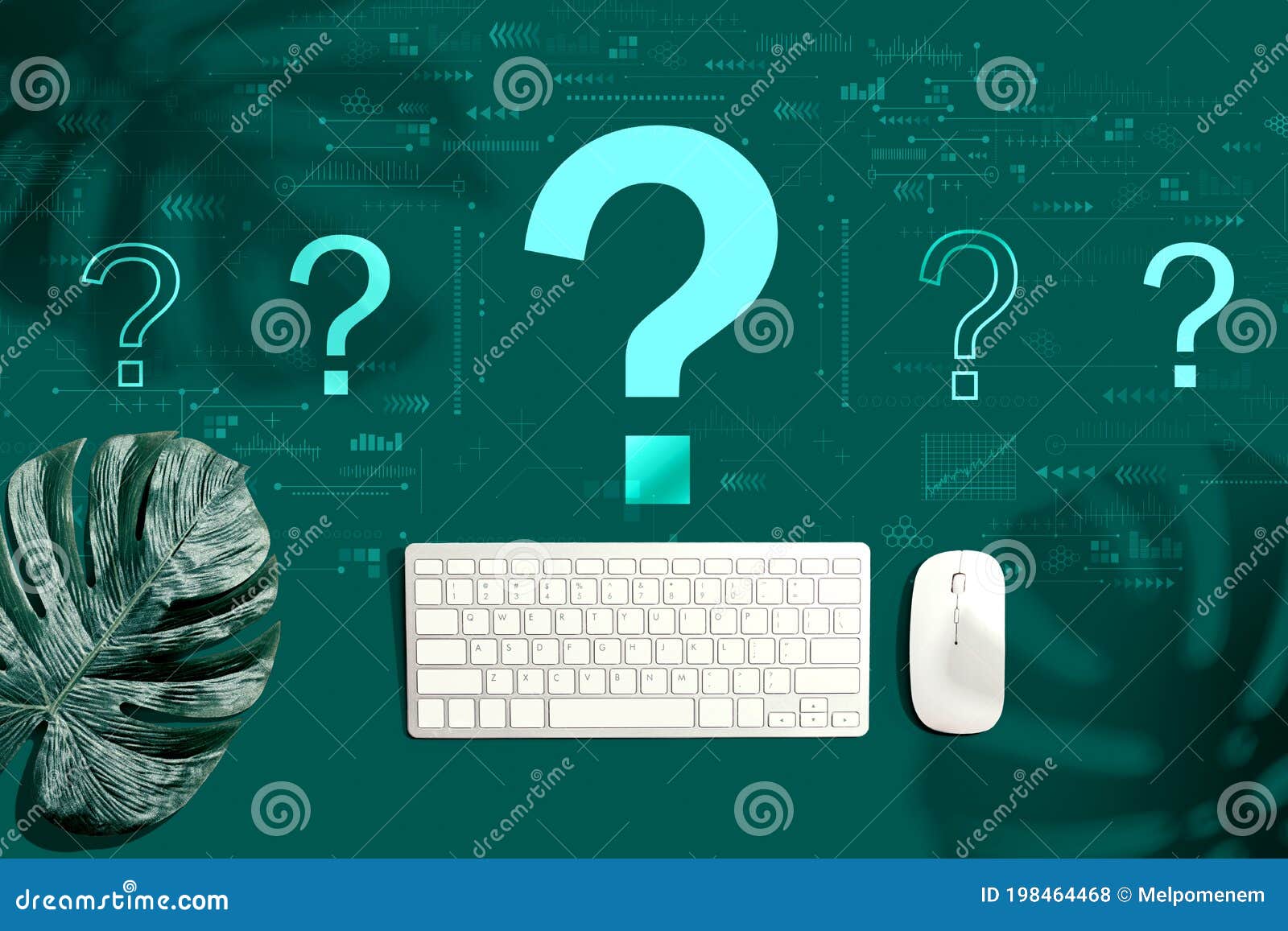 Question Marks with a Computer Keyboard Stock Photo - Image of desk ...