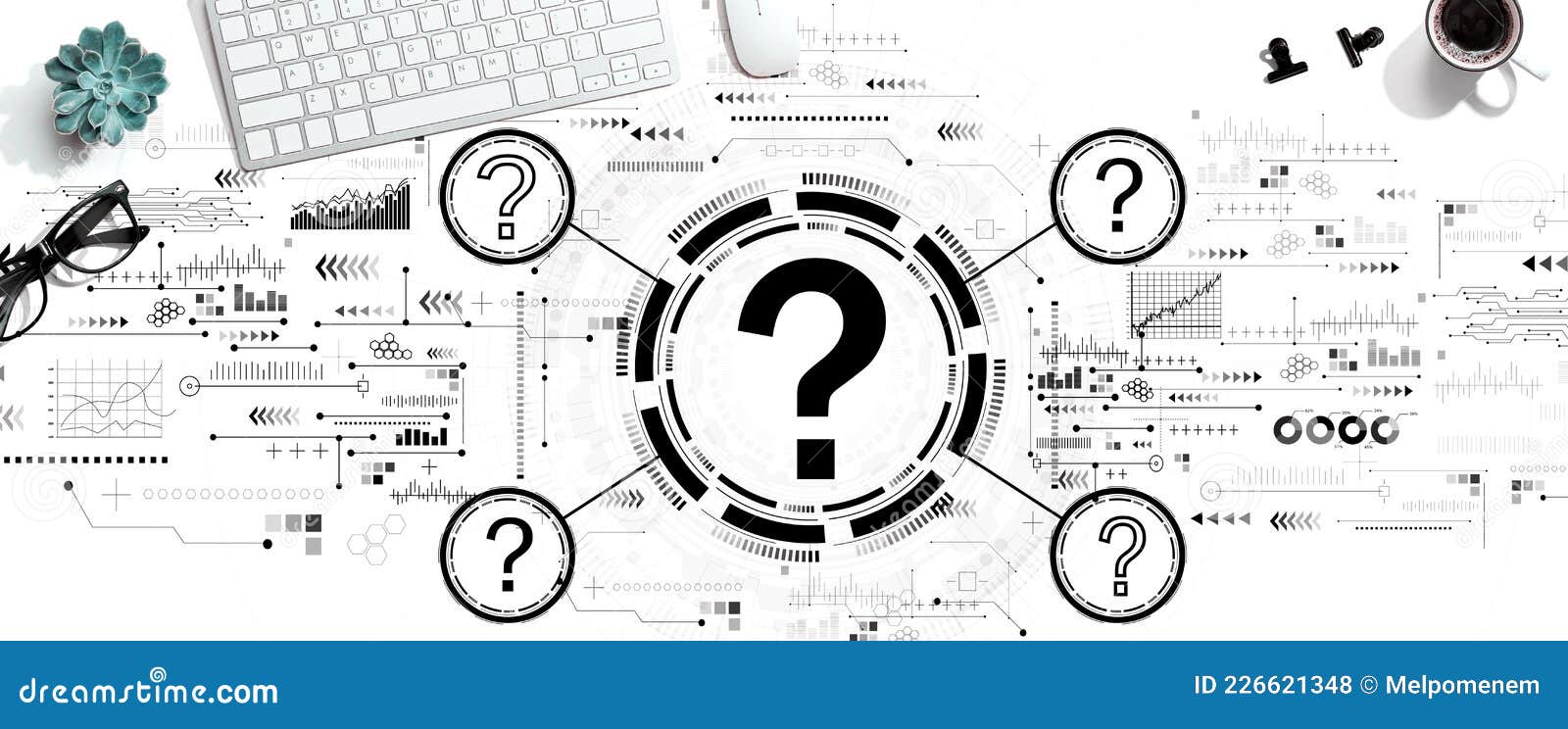 Question Marks with a Computer Keyboard Stock Photo - Image of icon ...